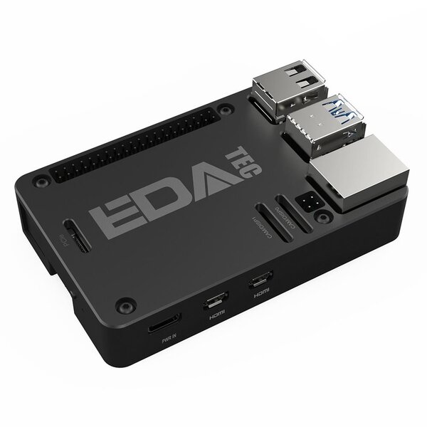 EDATec Raspberry Pi 5 Full Aluminium Kühlkörper Gehäuse Schwarz 🇦🇹